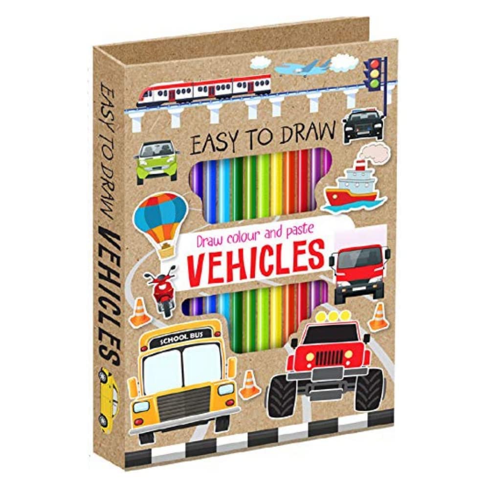 Easy To Draw Draw Colour And Paste Vehicles